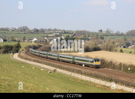 Northern Ireland Railways Enterprise train crosses the Irish Republic ...