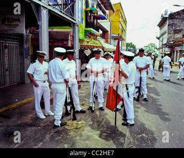 The Peruvian Navy in Iquitos in white uniform Stock Photo - Alamy