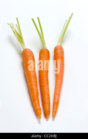 Three carrots isolated on white background Stock Photo - Alamy