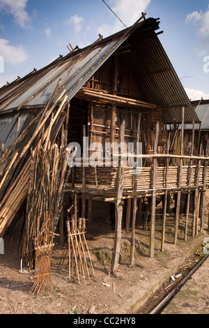bamboo home on stilts, bamboo house on stilts, family settlement, Lisu ...