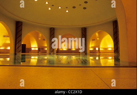 Ablution room inside the Hassan II Mosque in the city of Casablanca ...