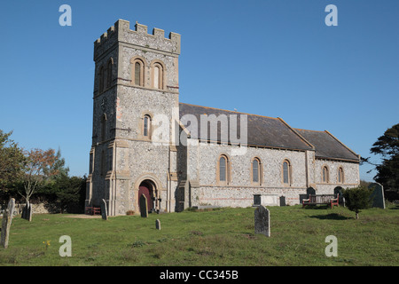 St Laurence church in Falmer, East Sussex, England. South Downs ...