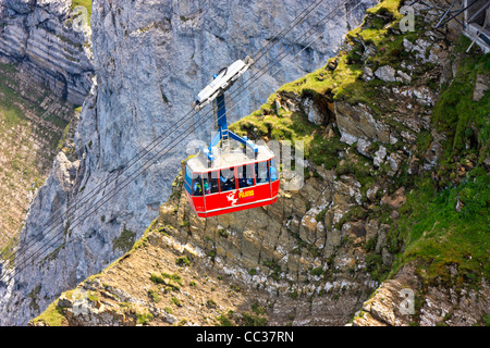 Cabin of the Mount Pilatus Cable Car above Lucerne, Switzerland Stock ...