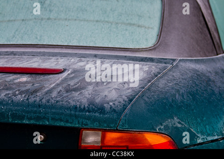 Car with feather patterned frost Stock Photo - Alamy