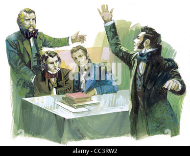 Europe, The Nineteenth Century. Political Meeting - Coffee Painting ...