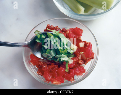 Cuisine: Stuffed Cucumbers Step 5 Stock Photo - Alamy