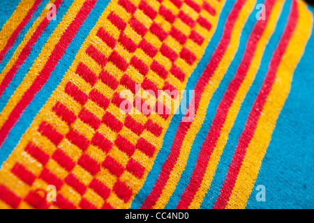 Colourful African textiles in checker and stripes colorful textile ...