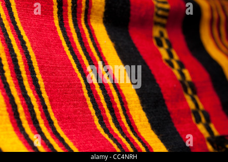 Colourful African tribal woven textiles in colorful striped textile ...
