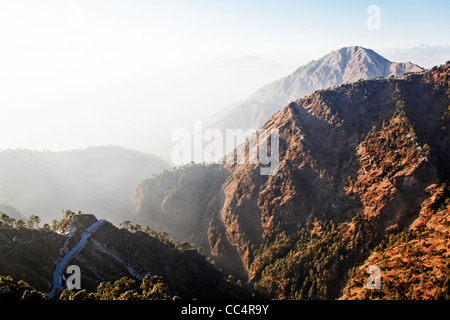 Landscape of Vaishno Devi mountain the Trikuta peak from the heliport ...