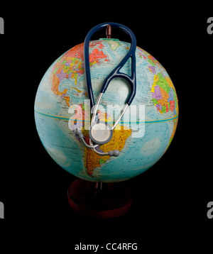 Globe with stethoscope Stock Photo - Alamy