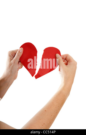Hands about to tear paper heart Stock Photo: 41907216 - Alamy