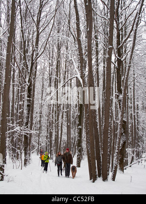People in winter in Russia. Winter walk. Warm clothes in cold. Winter ...