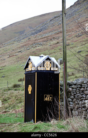An original Autobomile Association box at Dunmail Rise, Cumbria ...