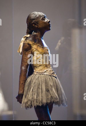 The statue of Little Dancer Aged Fourteen (1878-1881) by French Artist Edgar Degas display in ...