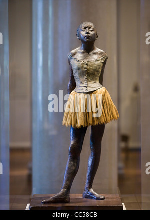 The statue of Little Dancer Aged Fourteen (1878-1881) by French Artist Edgar Degas display in ...