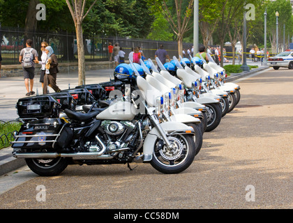 A row of Harley Davidson police motorcycles - Washington, DC USA Stock ...