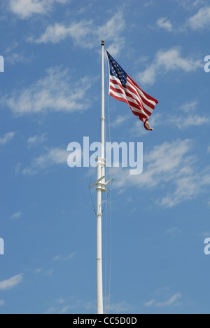 The US Flag flying over Fort Macon State Park Stock Photo - Alamy