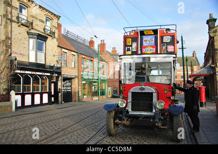 Replica bus in Edwardian Town, Beamish, The North of England Open Air ...