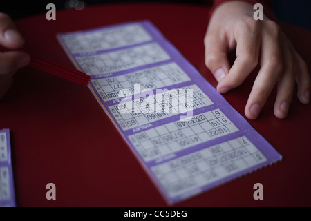 Bingo card in play at a holiday park in Cornwall, UK Stock Photo - Alamy