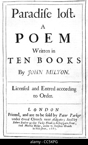 First Page of Paradise Lost Poem by John Milton published by Edward ...