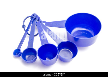 Blue measuring spoons Stock Photo - Alamy