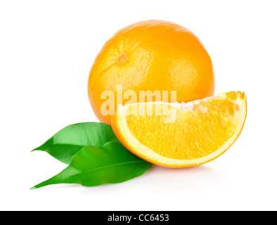 Ripe oranges on white background Stock Photo - Alamy
