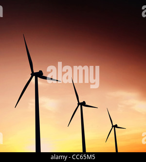 Wind farm at night Stock Photo - Alamy