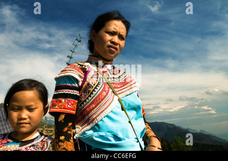 Hani woman in traditional costume, Yuanyang, Honghe, Yunnan , China ...