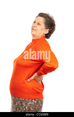 Senior Woman with Backache Isolated on a White Background Stock Photo ...