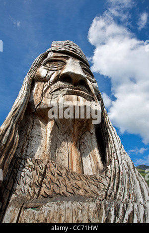 Wood sculpture.Valdez.Alaska Title: Trail of the whispering giants ...