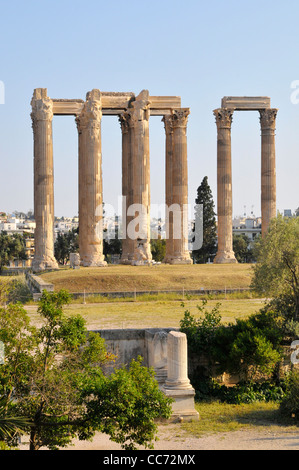 Plan of the Temple of Olympian Zeus, Athens Elevation of the base of ...