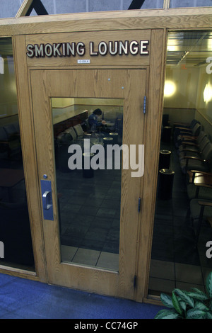 Airport cigarette smoking lounge Cincinnati smoker area smoke Stock ...