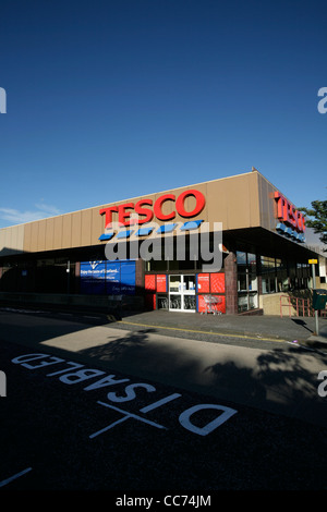 Disabled parking spaces outside a Tesco supermarket Stock Photo - Alamy
