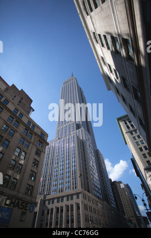 Bottom view of the Empire State Building in New York City Stock Photo ...