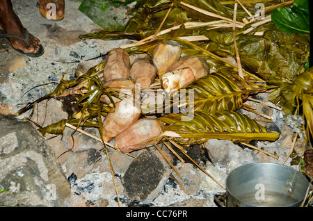 Fiji underground cooking method called a lovo, iconic South Seas ...