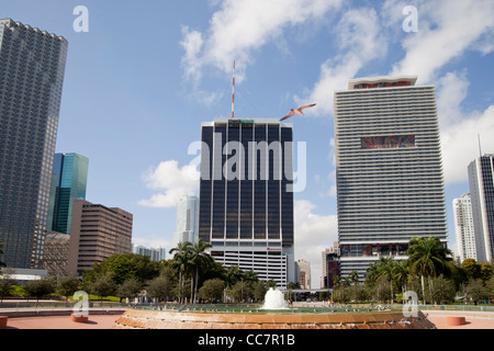 Bayfront Park Fountain. Downtown Miami. Florida. USA Stock Photo - Alamy