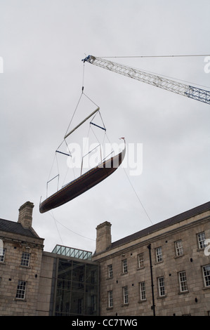The Sea Stallion Viking Longship is lifted into Collins Barracks in ...