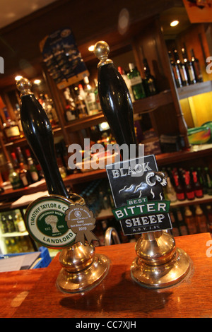 Real Ale hand pumps in a bar pub Stock Photo - Alamy