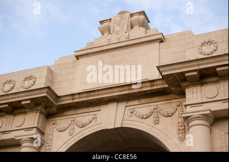 Pediment and inscription of the Menin Gate,Ieper ( Ypres ), Belgium ...