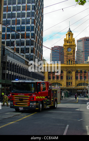Fire engine in city at Melbourne, Australia Stock Photo - Alamy