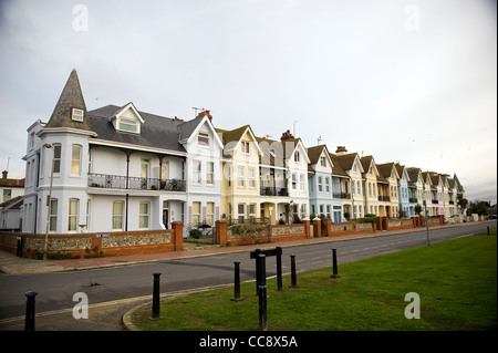 Street of Edwardian terraced houses in Worthing, West Sussex, UK Stock ...
