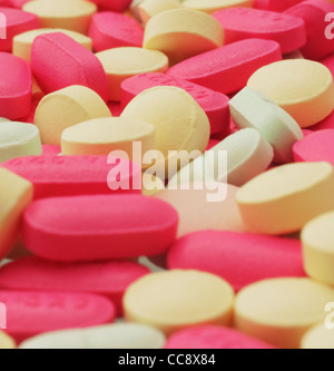 Colored medicine tablets Stock Photo - Alamy