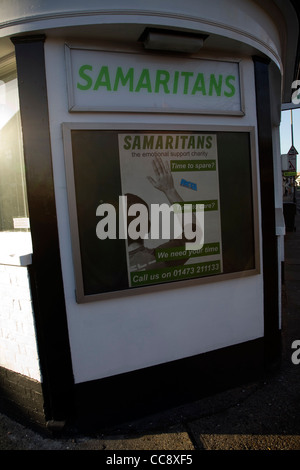Samaritans sign notice appeal advert publicity charity Stock Photo - Alamy