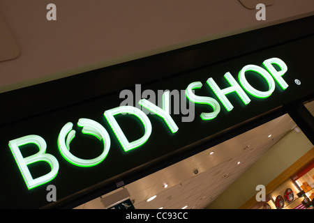 THE BODY SHOP, the company name, logo and brand viewed here at a ...