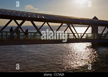 Mersey Ferries Terminal at Pierhead on Liverpool Waterfront illuminated ...