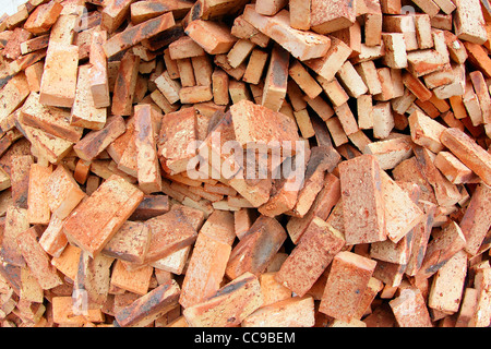 heap of red brick at day Stock Photo - Alamy