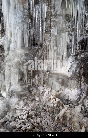 Icicles On The River In Cold Weather. Winter Stock Photo - Alamy