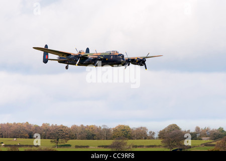 RAF Avro Lancaster flying at low level through the English Lake ...