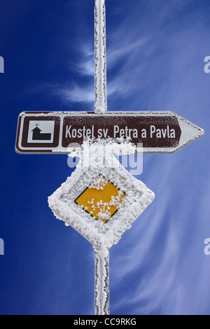 Street Sign the Direction Way to Winter versus Summer Stock Photo - Alamy