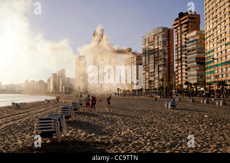 Fire has broken out in a penthouse of a building on Playa Levante beach ...